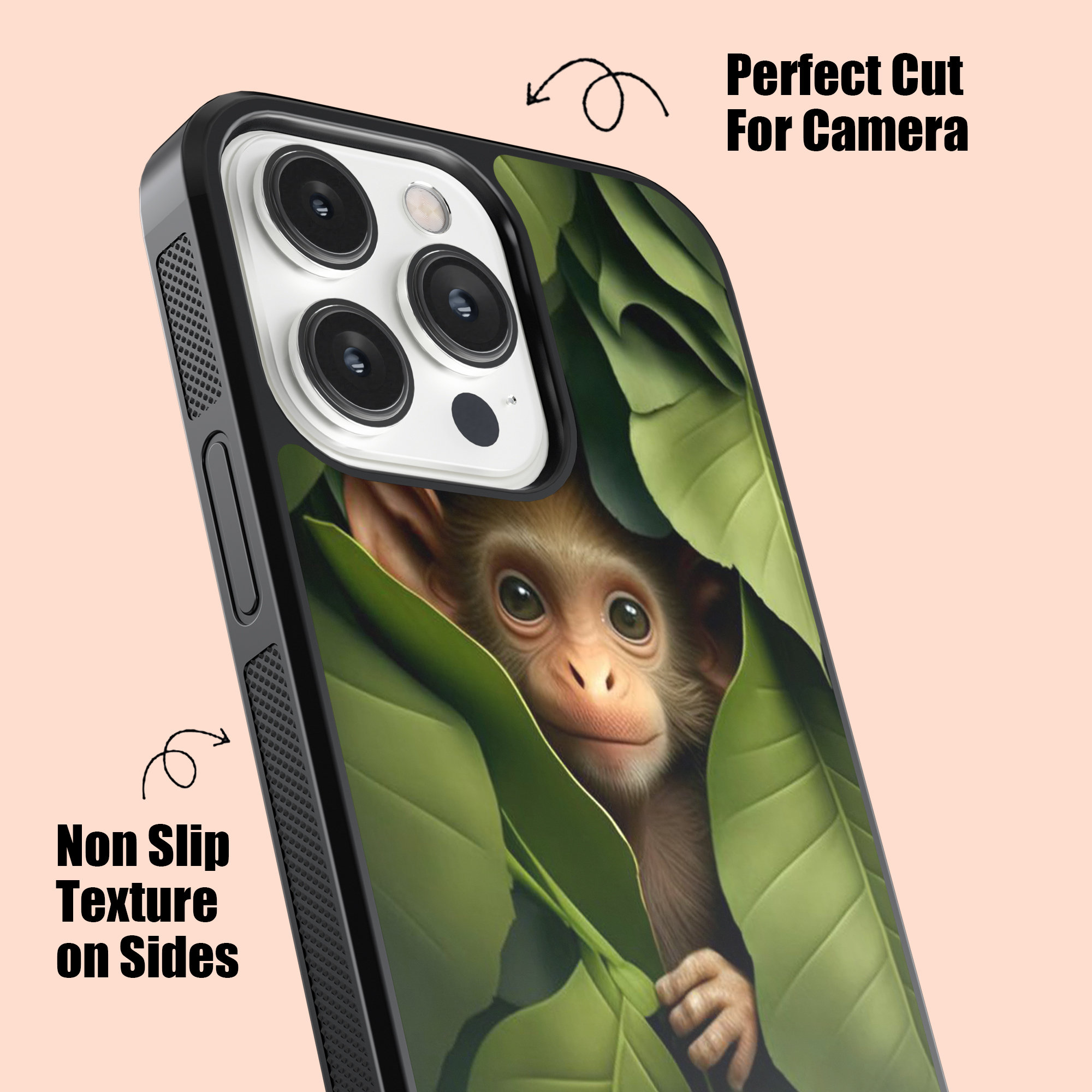 Funny Animals Kawaii Monkey Cute Phone Case for Fit iPhone 14 Pro Max ...