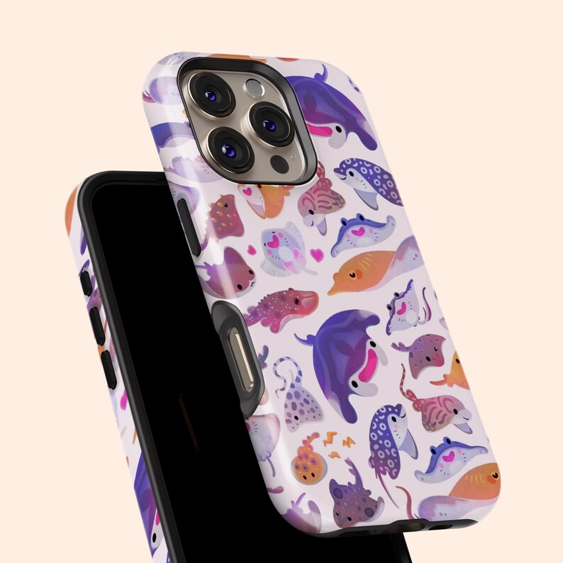 Cute Cartoon Sea Creatures Design Phone Cover for iPhone 16 15 14 13 12 ...