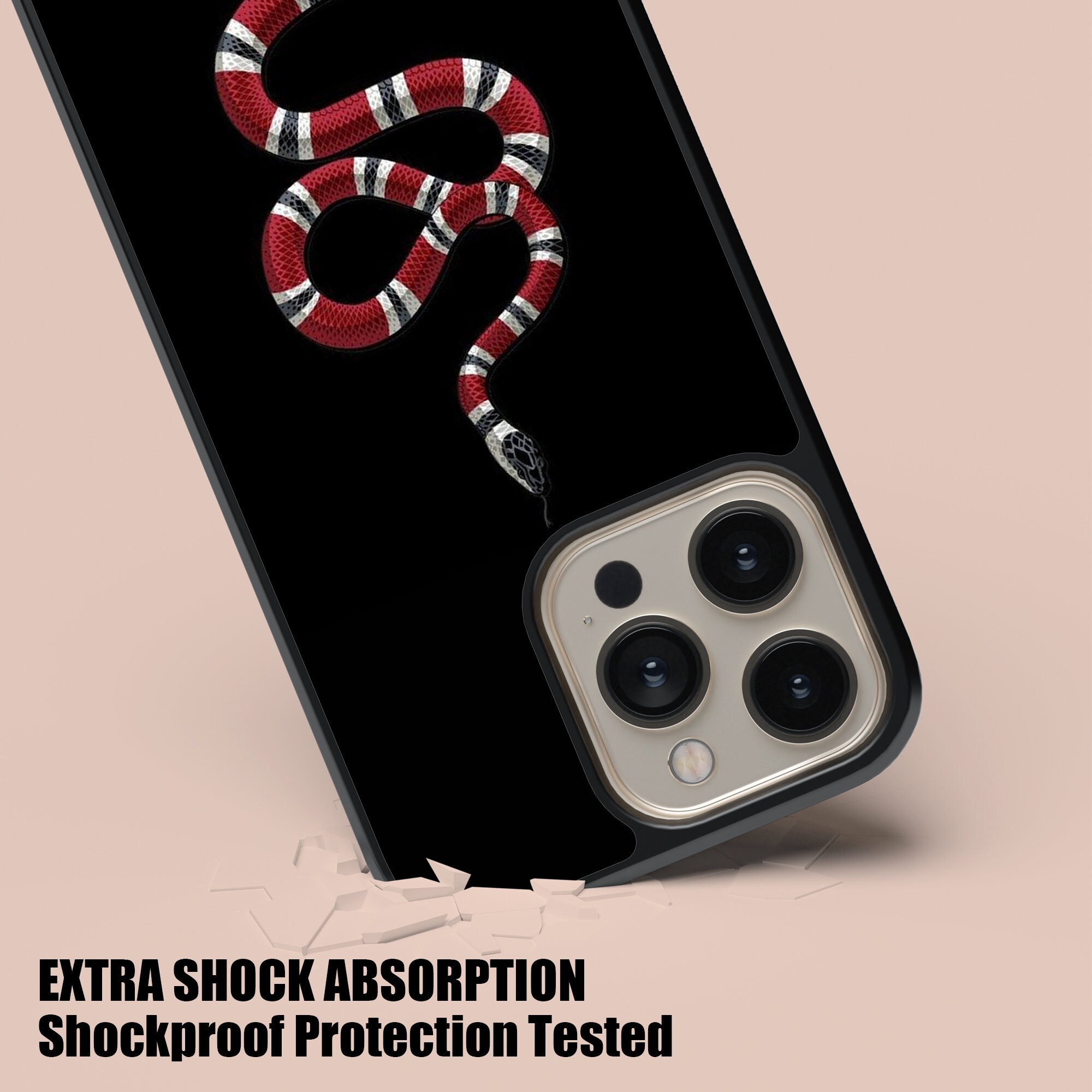 Sublimation Shockproof Black White Red Snake Case iPhone 16 15 14 13 11 ...