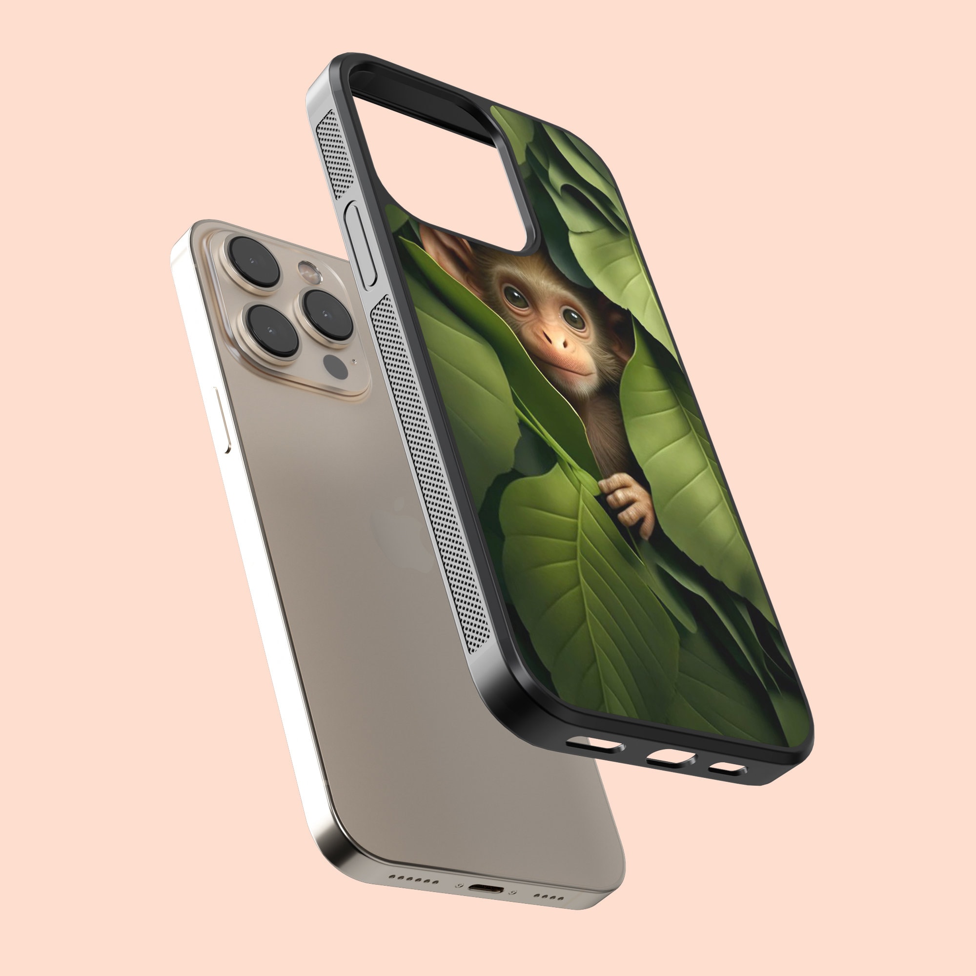Kawaii Monkey iPhone & Samsung Phone Case, Funny Animal Art - Etsy