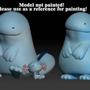 Quagsire the Water Fish Pokémon Zzzmonkieszzz Design! - 3D Printed ...