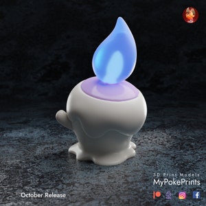 Litwick the Candle Pokémon - 3D Printed Unpainted Figure - Etsy