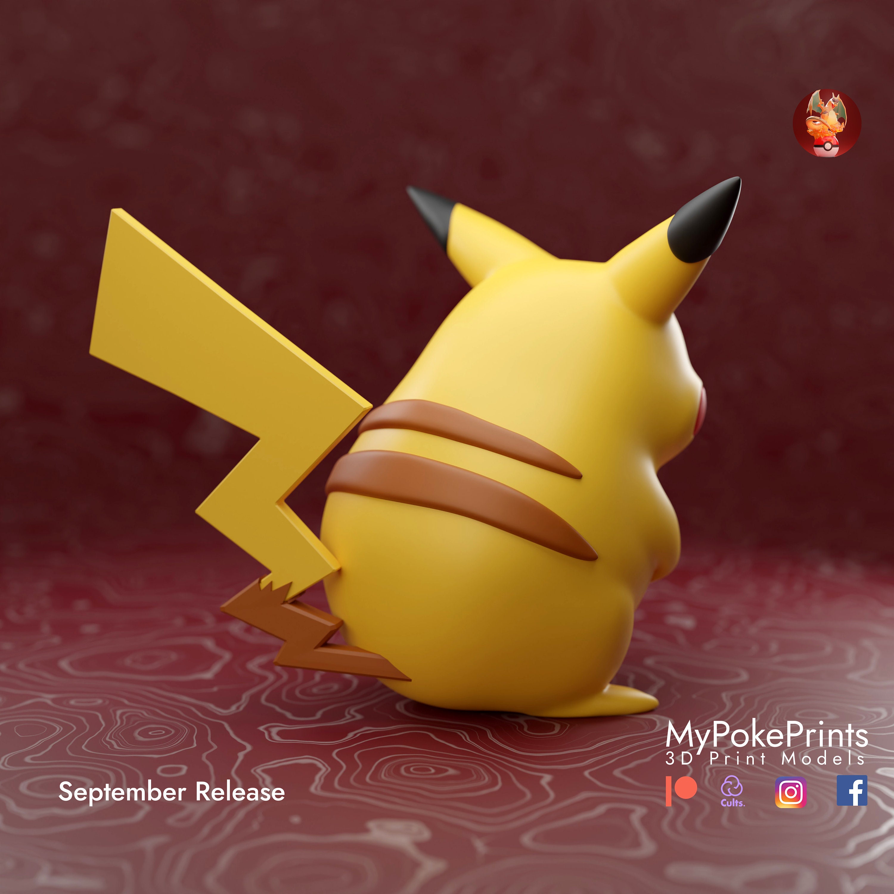 Pikachu the Mouse Pokémon fat Gen 1 Edition 3D Printed - Etsy