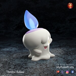 Litwick the Candle Pokémon - 3D Printed Unpainted Figure - Etsy