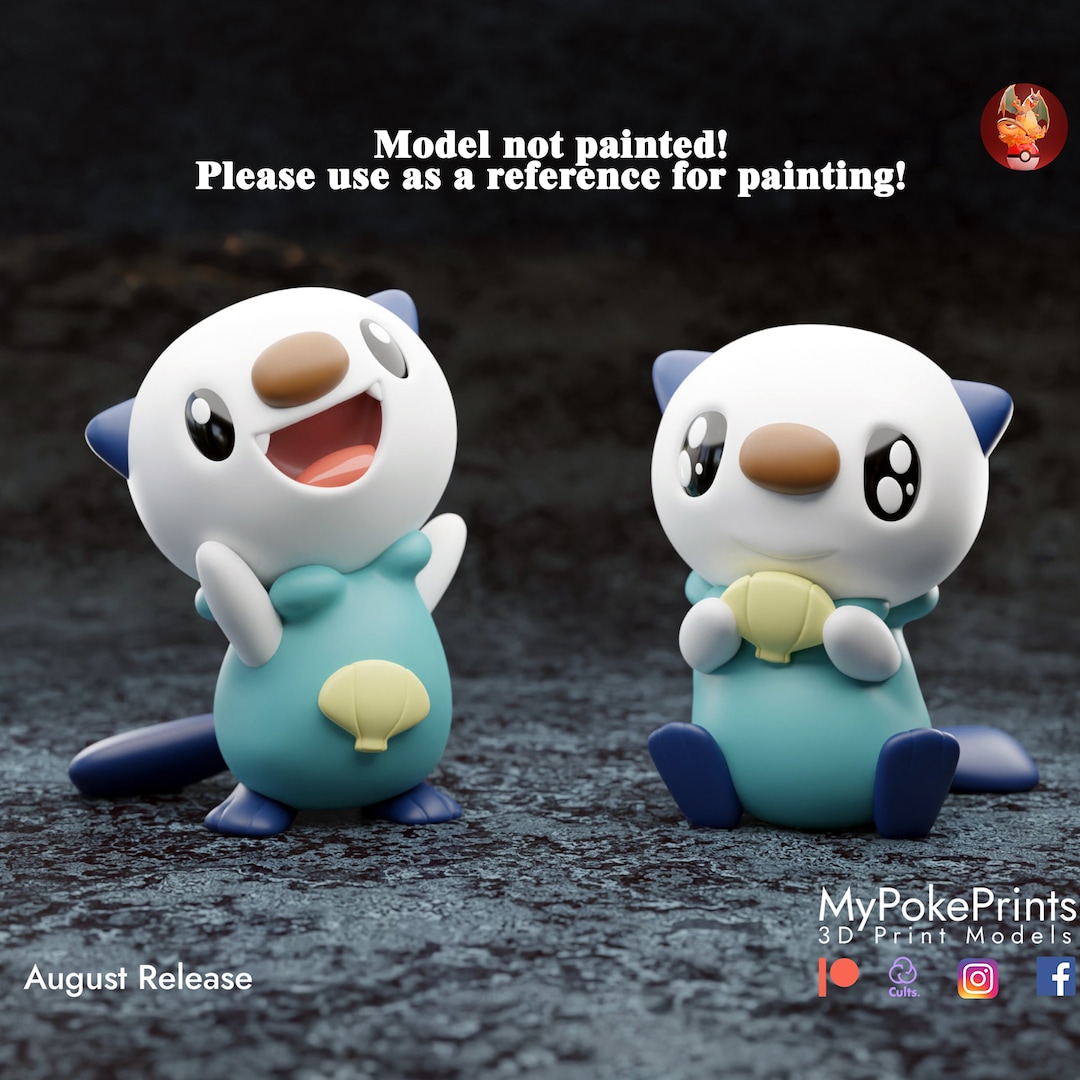 Oshawott the Sea Otter Pokémon 3D Printed Unpainted Figure - Etsy
