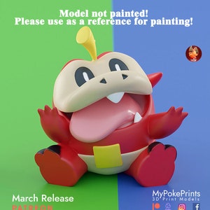 Fuecoco the Fire Croc Pokémon - 3D Printed Unpainted Figure - Etsy