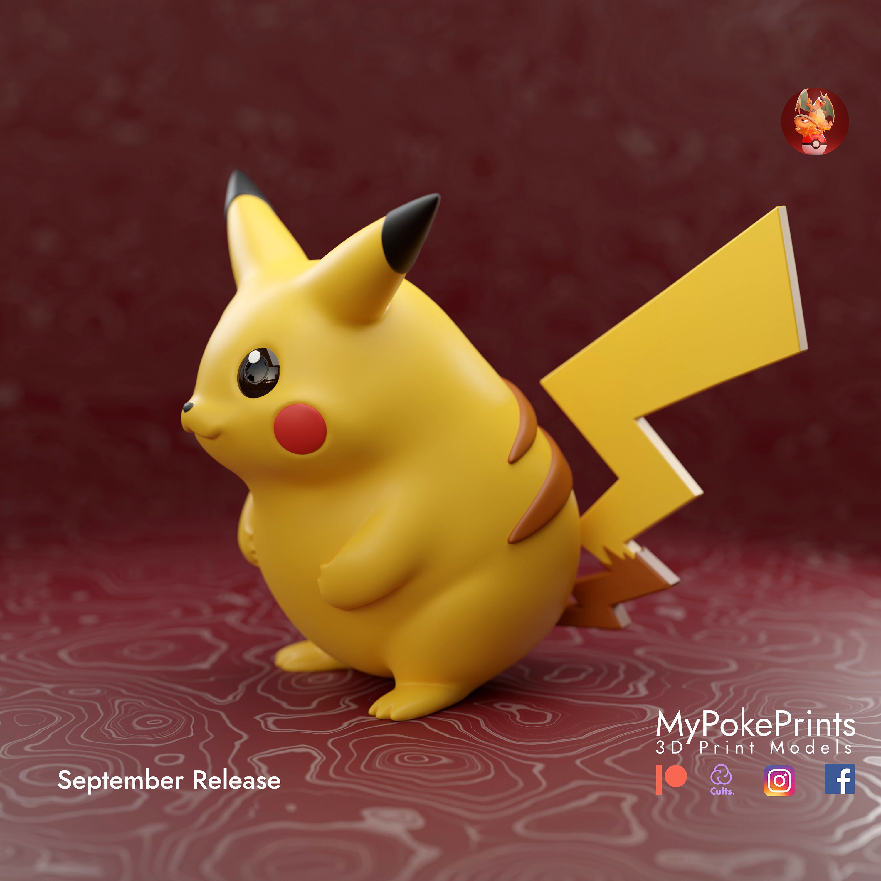 Pikachu the Mouse Pokémon fat Gen 1 Edition 3D Printed - Etsy