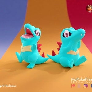 Totodile the Big Jaw Pokémon - 3D Printed Unpainted Figure - Etsy