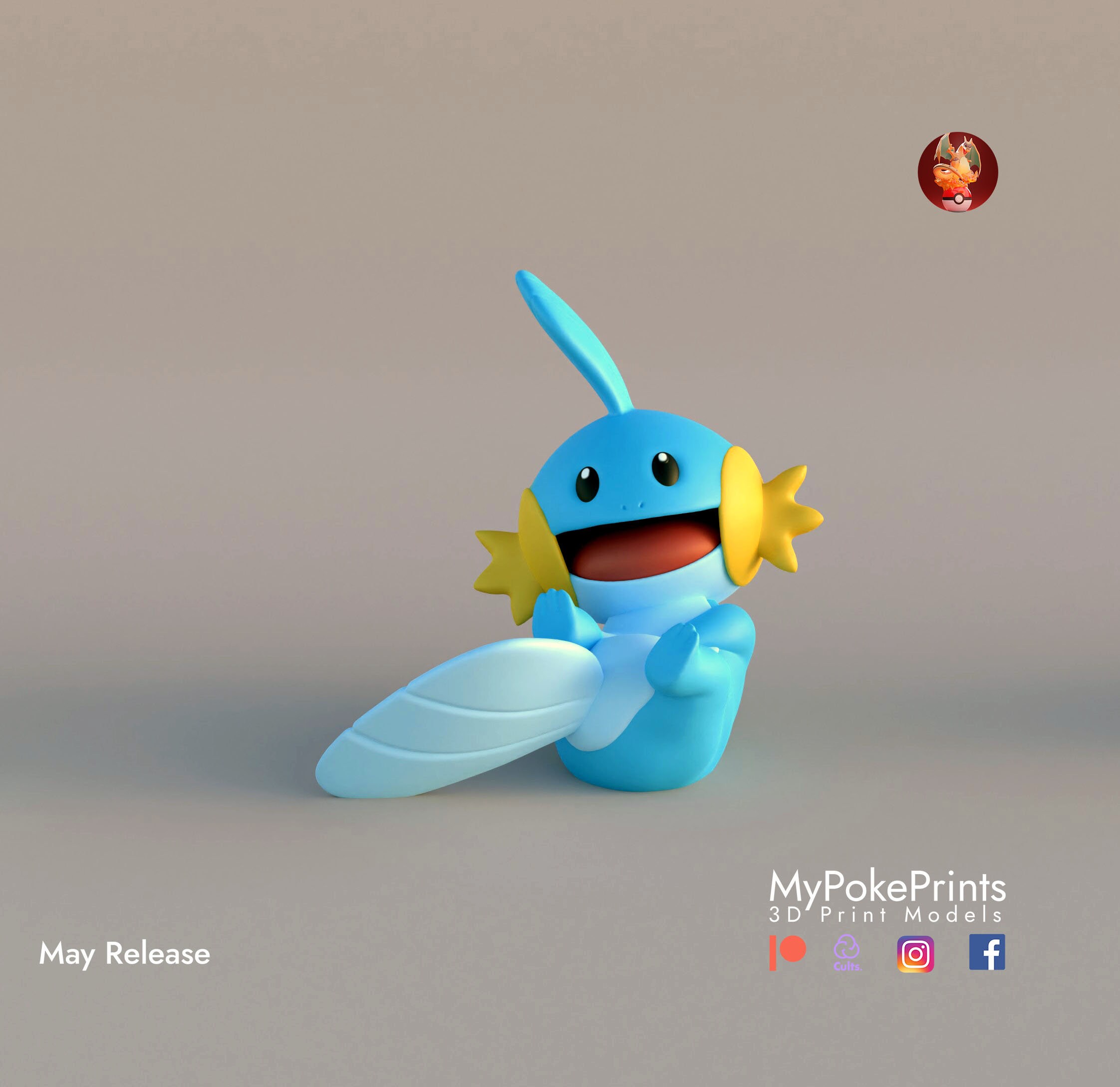 Mudkip the Mud Fish Pokémon 3D Printed Unpainted Figure - Etsy