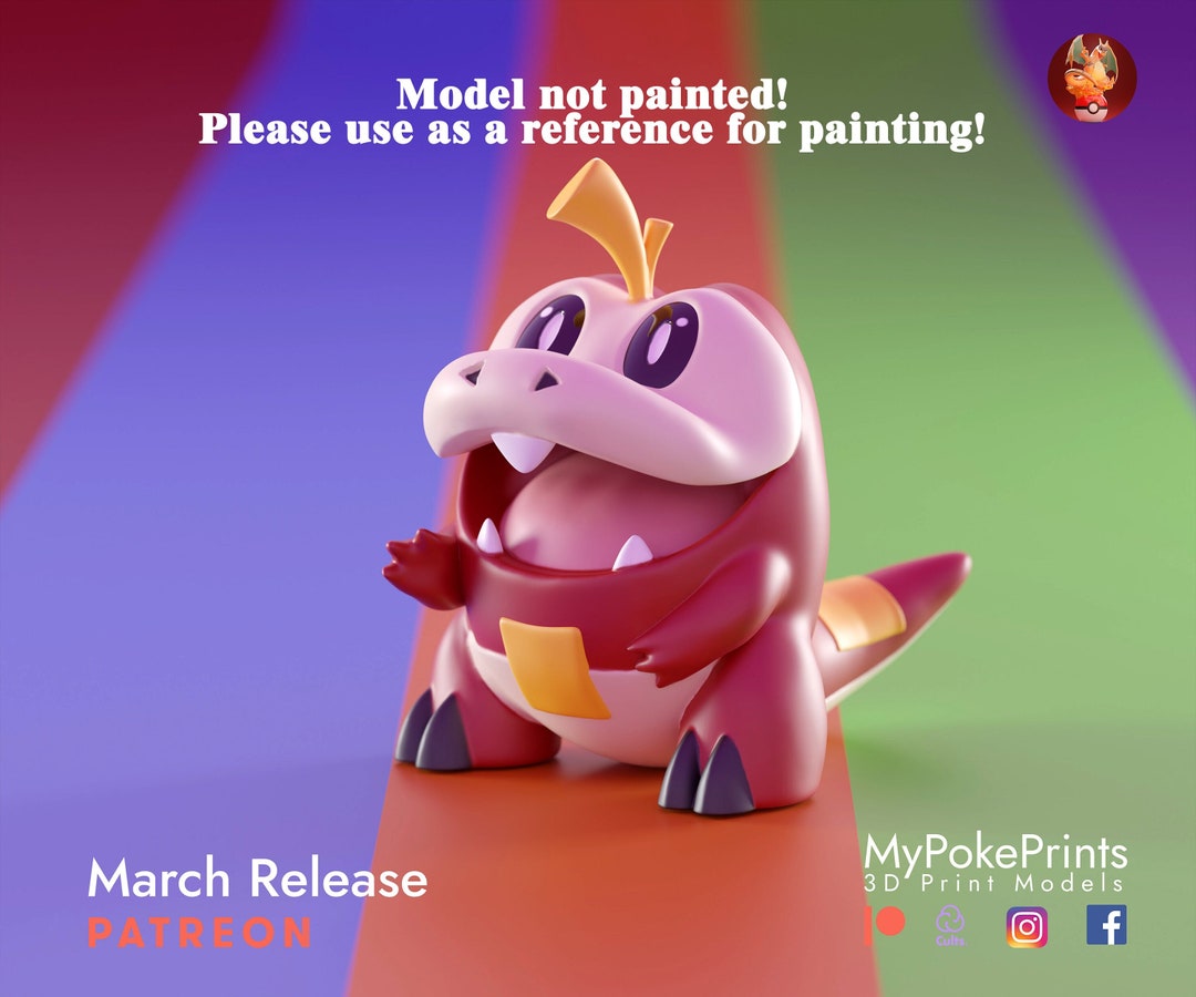 Fuecoco the Fire Croc Pokémon 3D Printed Unpainted Figure - Etsy