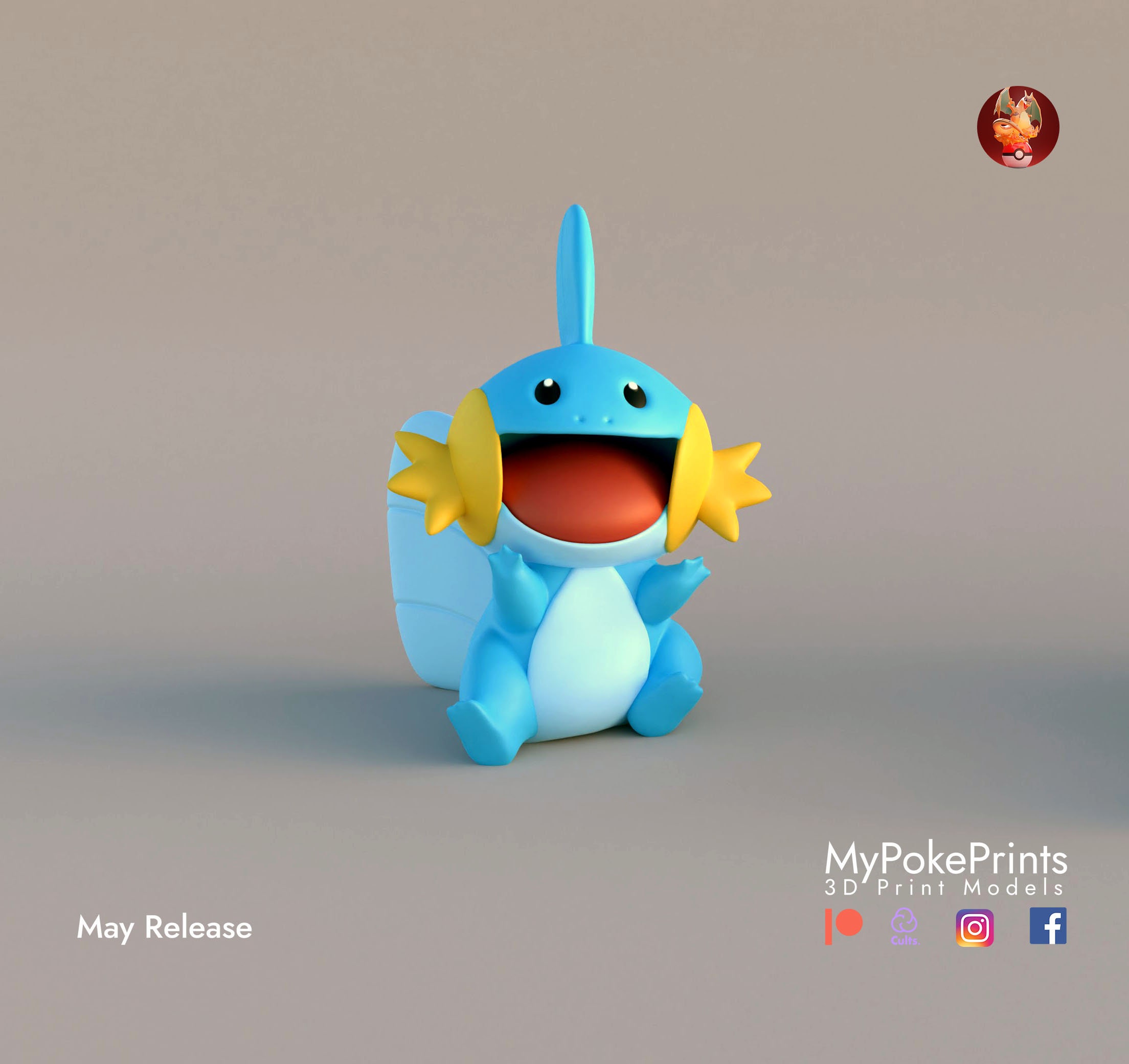 Mudkip the Mud Fish Pokémon 3D Printed Unpainted Figure - Etsy