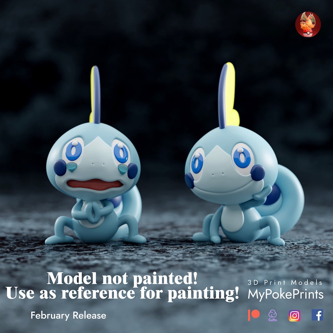 Sobble the Water Lizard Pokémon - 3D Printed Unpainted Figure - Etsy
