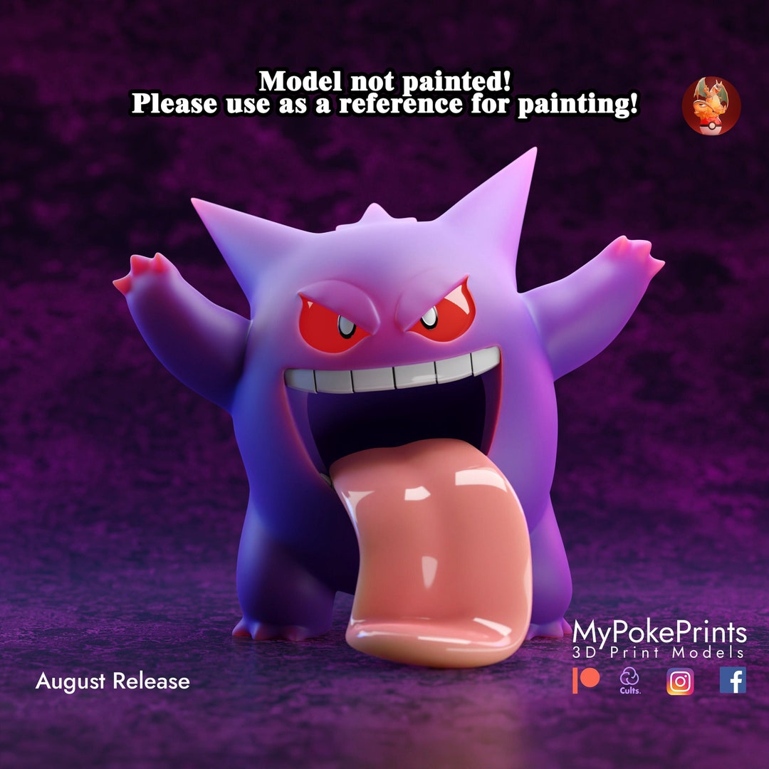 Gengar the Shadow Pokémon - 3D Printed Unpainted Figure - Etsy