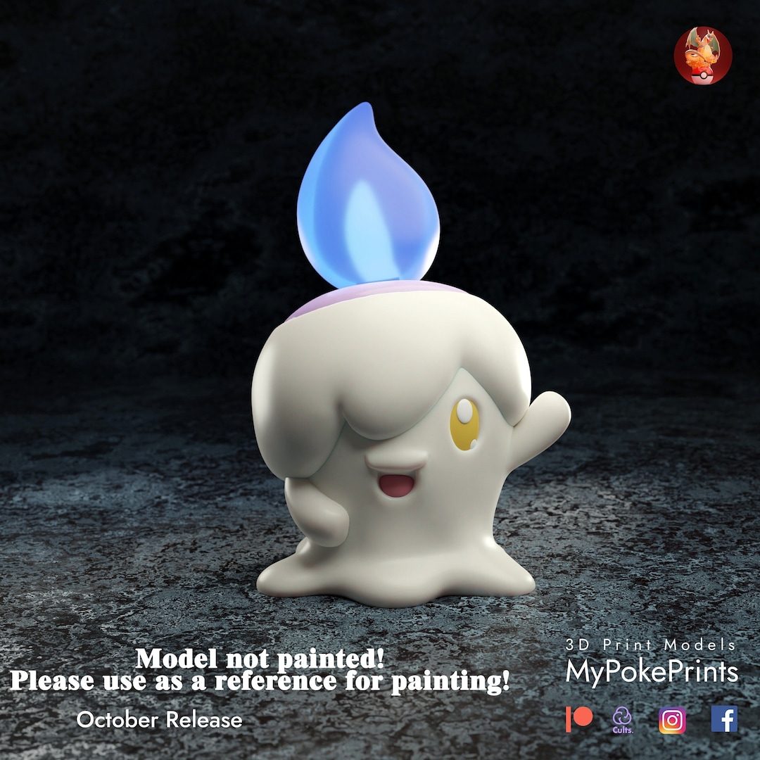 Litwick the Candle Pokémon - 3D Printed Unpainted Figure - Etsy