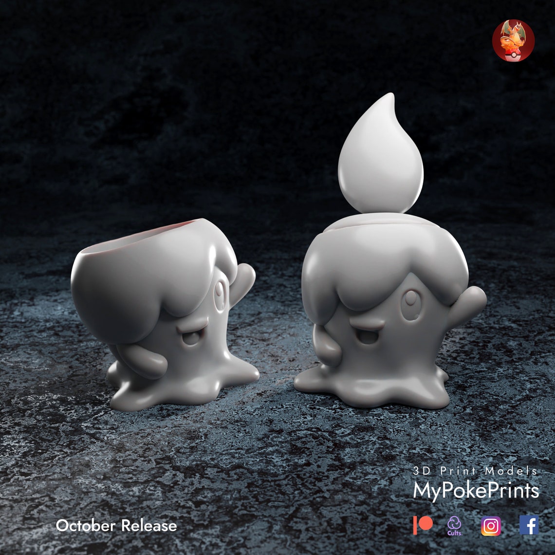 Litwick the Candle Pokémon - 3D Printed Unpainted Figure - Etsy