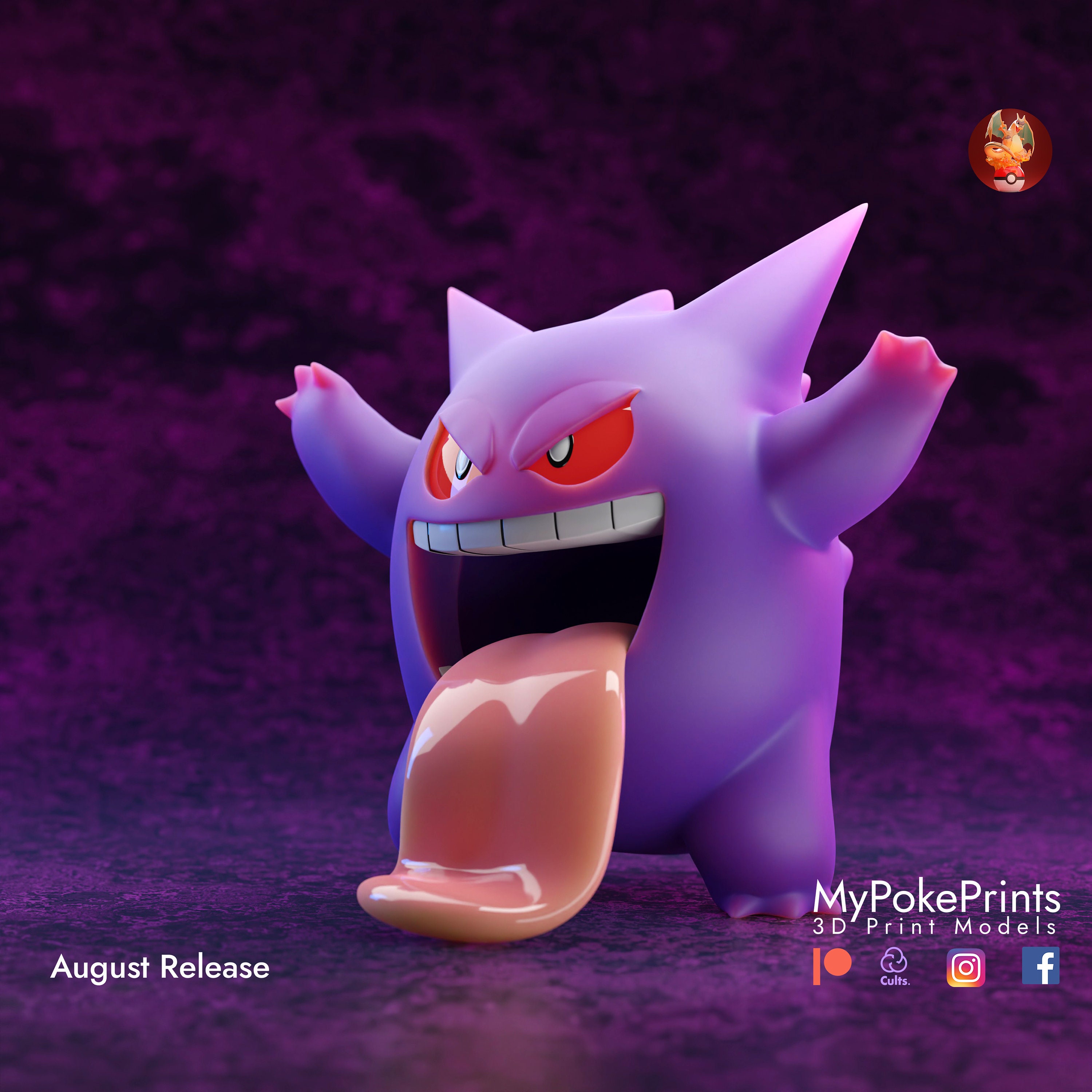 Gengar the Shadow Pokémon - 3D Printed Unpainted Figure - Etsy