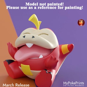 Fuecoco the Fire Croc Pokémon - 3D Printed Unpainted Figure - Etsy