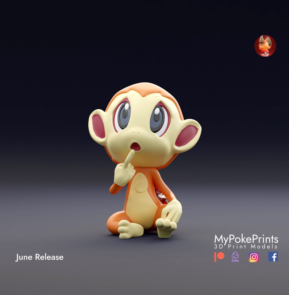 Chimchar the Chimp Pokémon - 3D Printed Unpainted Figure - Etsy