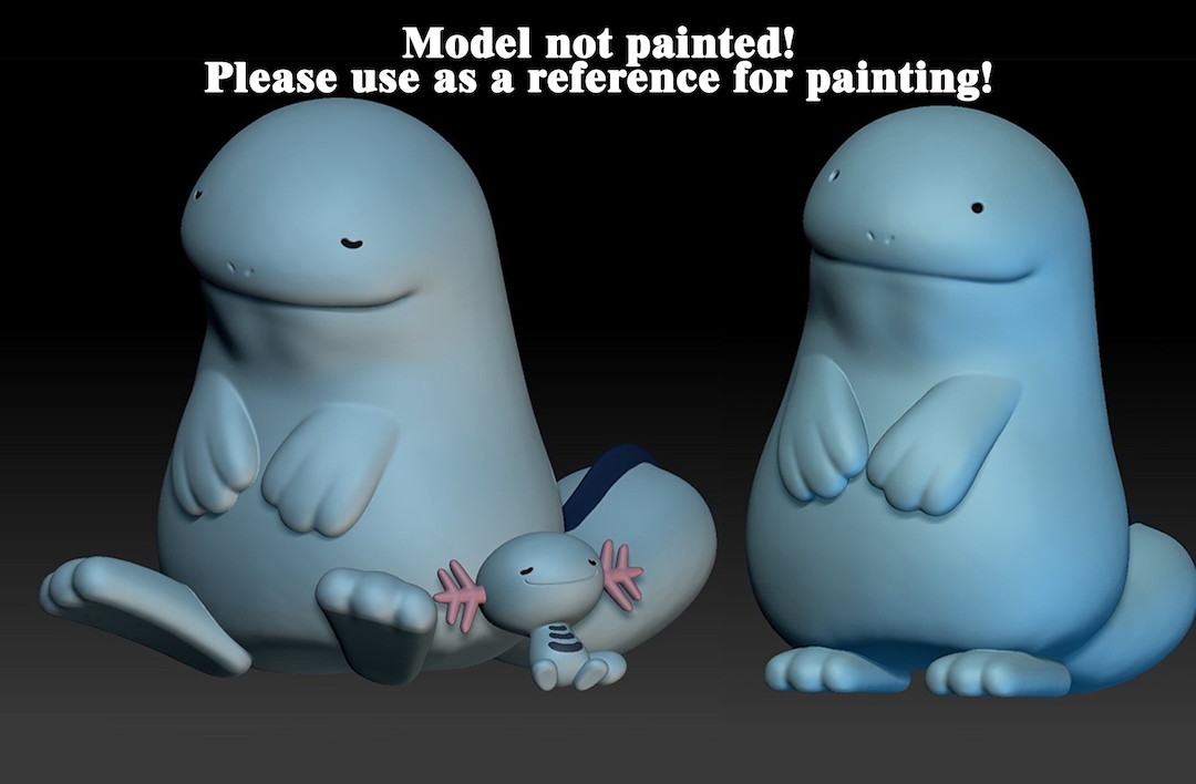 Quagsire the Water Fish Pokémon Zzzmonkieszzz Design! - 3D Printed ...