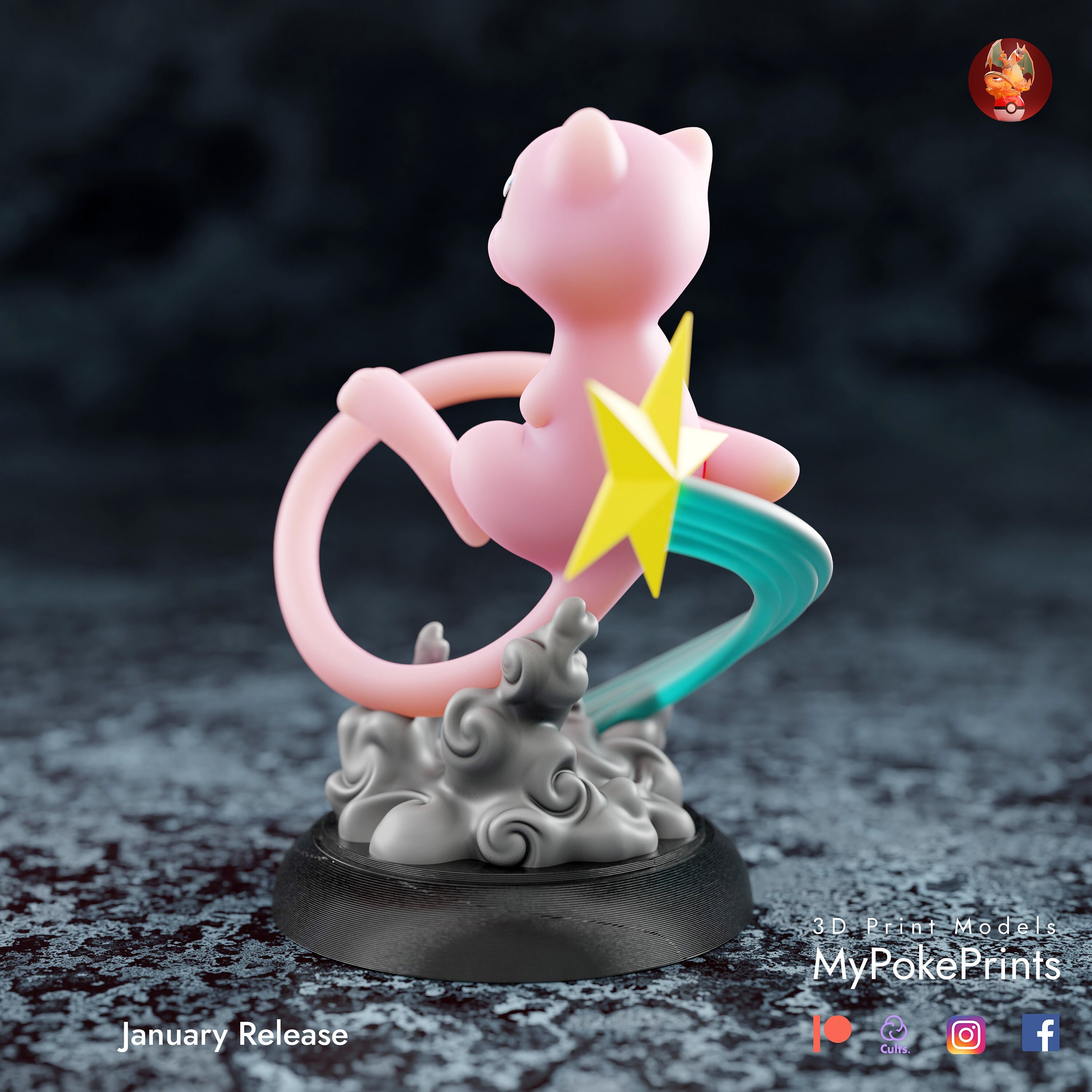 Mew the New Species Pokémon - 3D Printed Unpainted Figure - Etsy