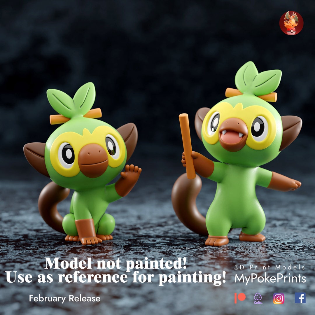 Grookey the Chimp Pokémon - 3D Printed Unpainted Figure - Etsy