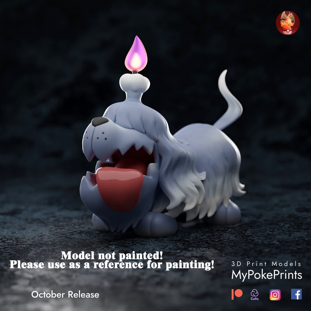 Greavard the Ghost Dog Pokémon - 3D Printed Unpainted Figure - Etsy