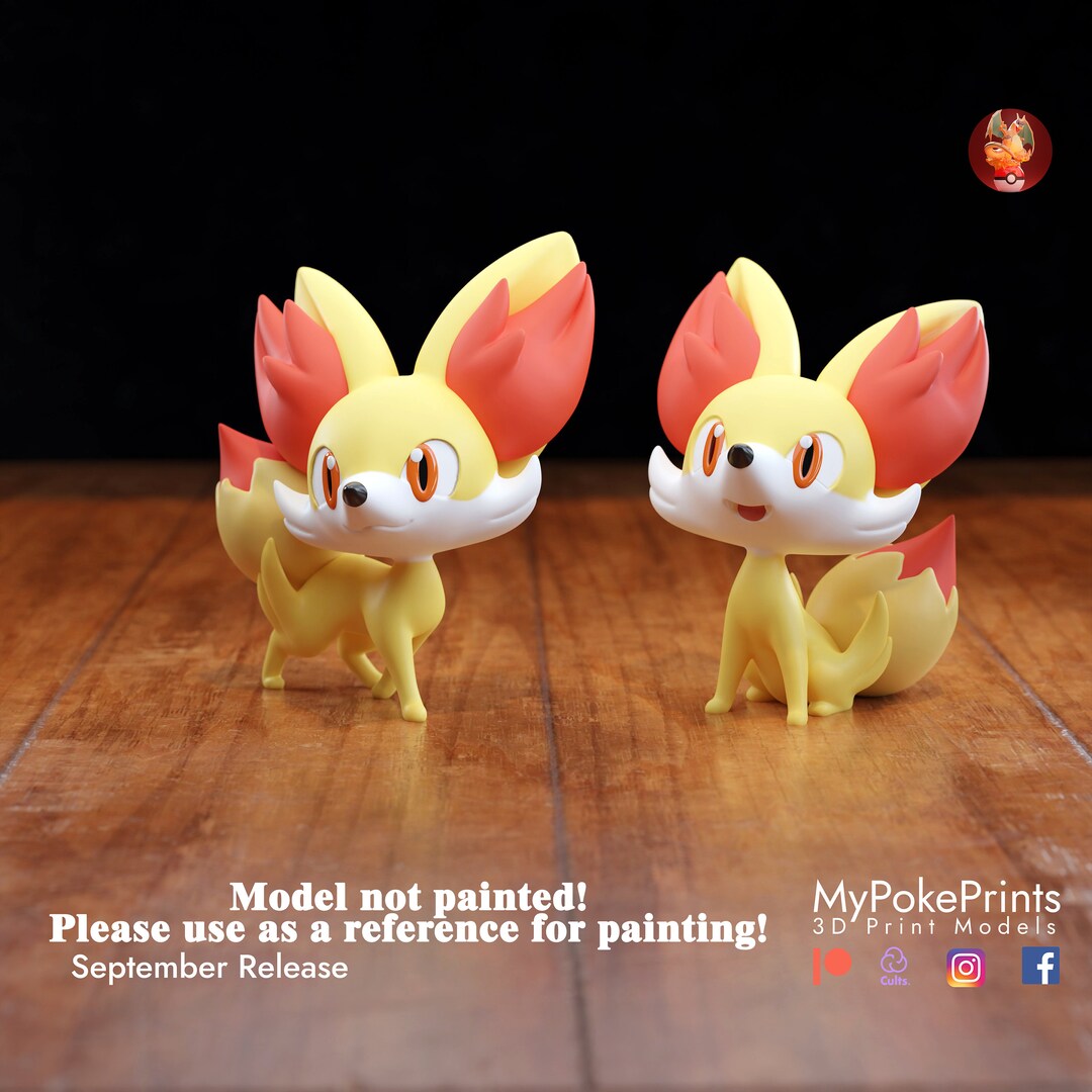 Fennekin the Fox Pokémon 3D Printed Unpainted Figure - Etsy