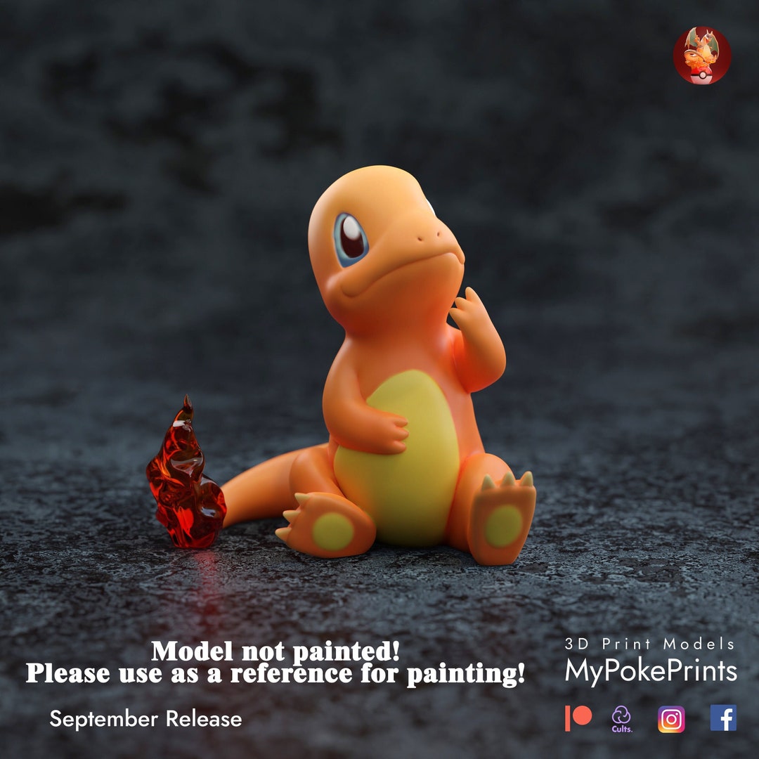 Charmander the Lizard Pokémon - 3D Printed Unpainted Figure - Etsy