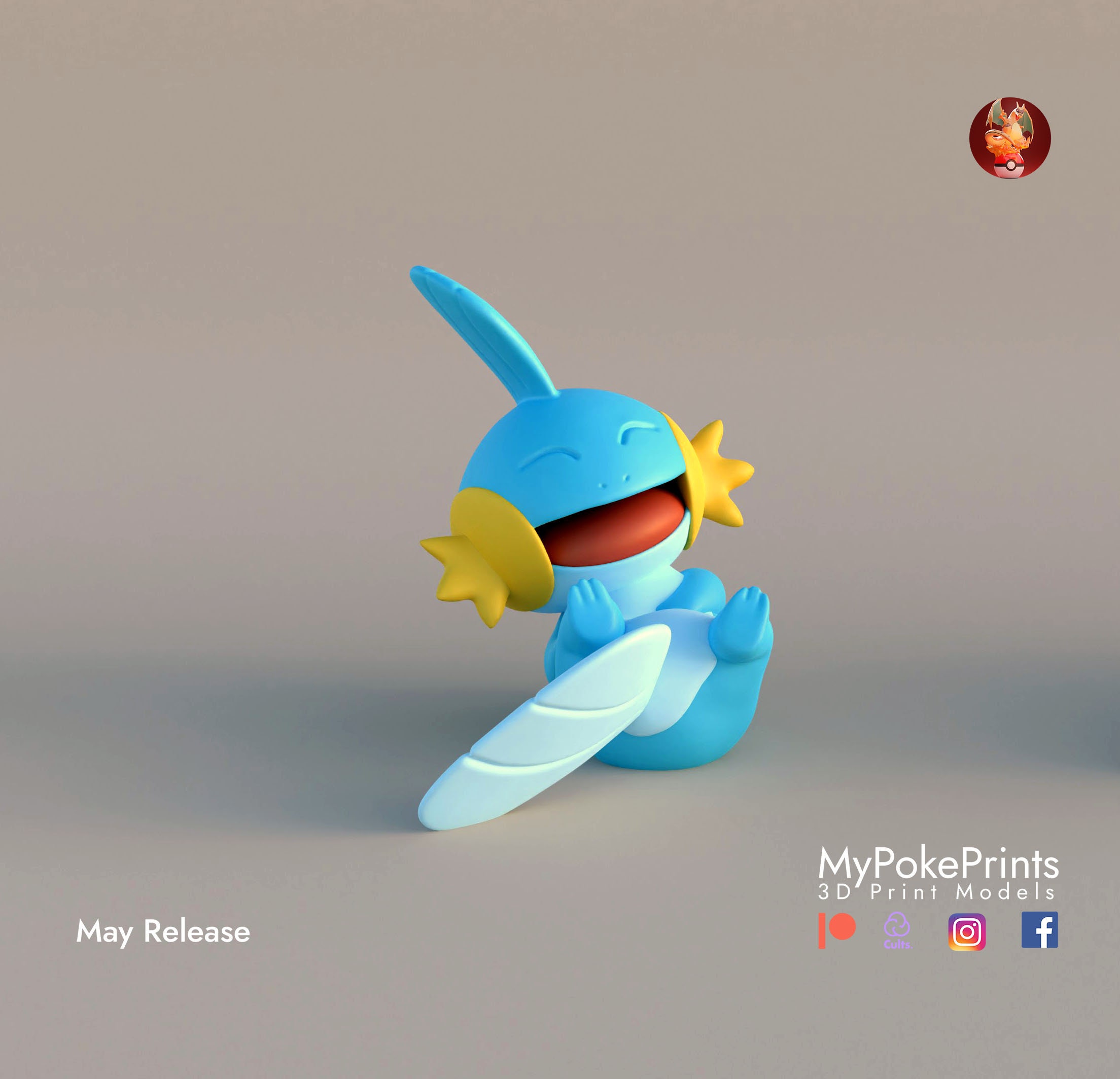 Mudkip the Mud Fish Pokémon 3D Printed Unpainted Figure - Etsy