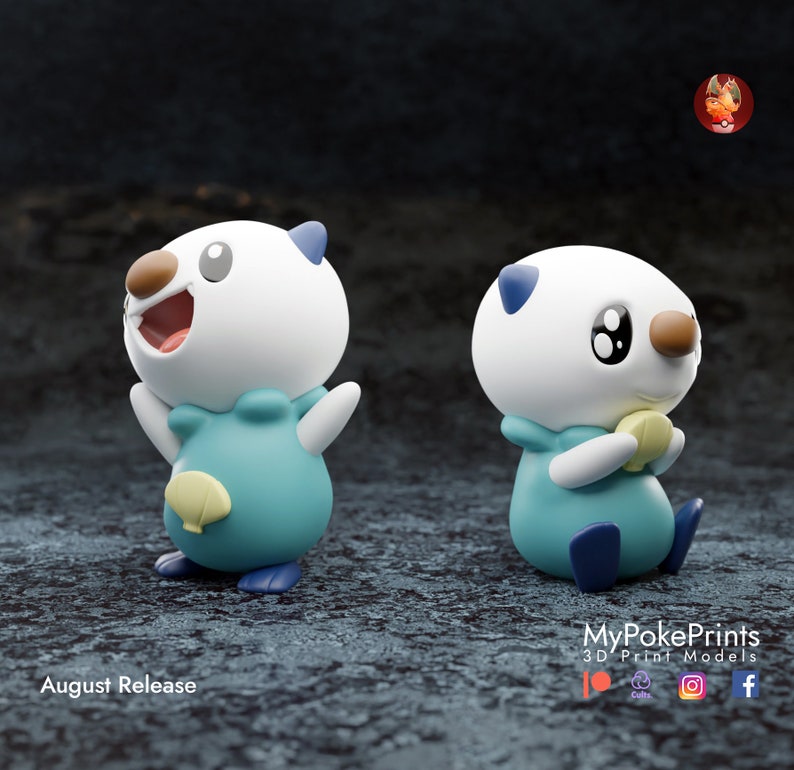 Oshawott the Sea Otter Pokémon 3D Printed Unpainted Figure - Etsy