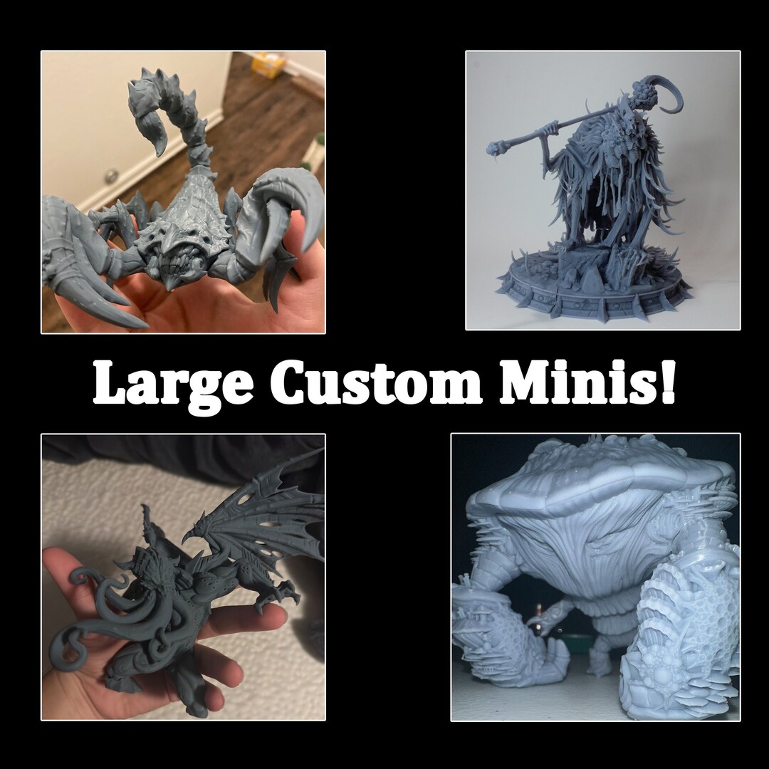 Large Custom 3D Printed Unpainted Miniatures! - Etsy