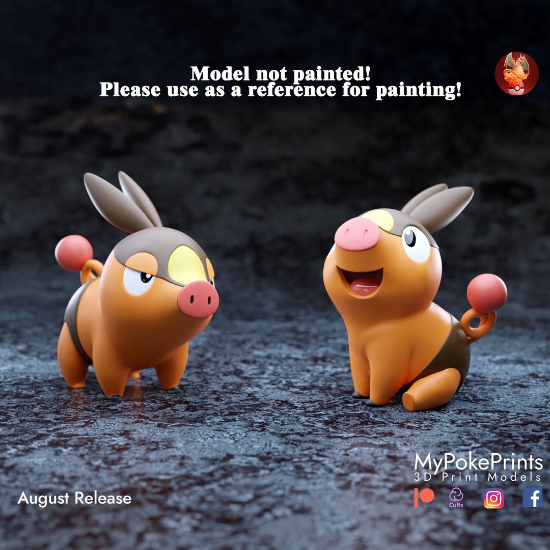 Tepig the Fire Pig Pokémon - 3D Printed Unpainted Figure - Etsy