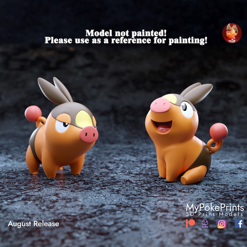 Tepig the Fire Pig Pokémon - 3D Printed Unpainted Figure - Etsy
