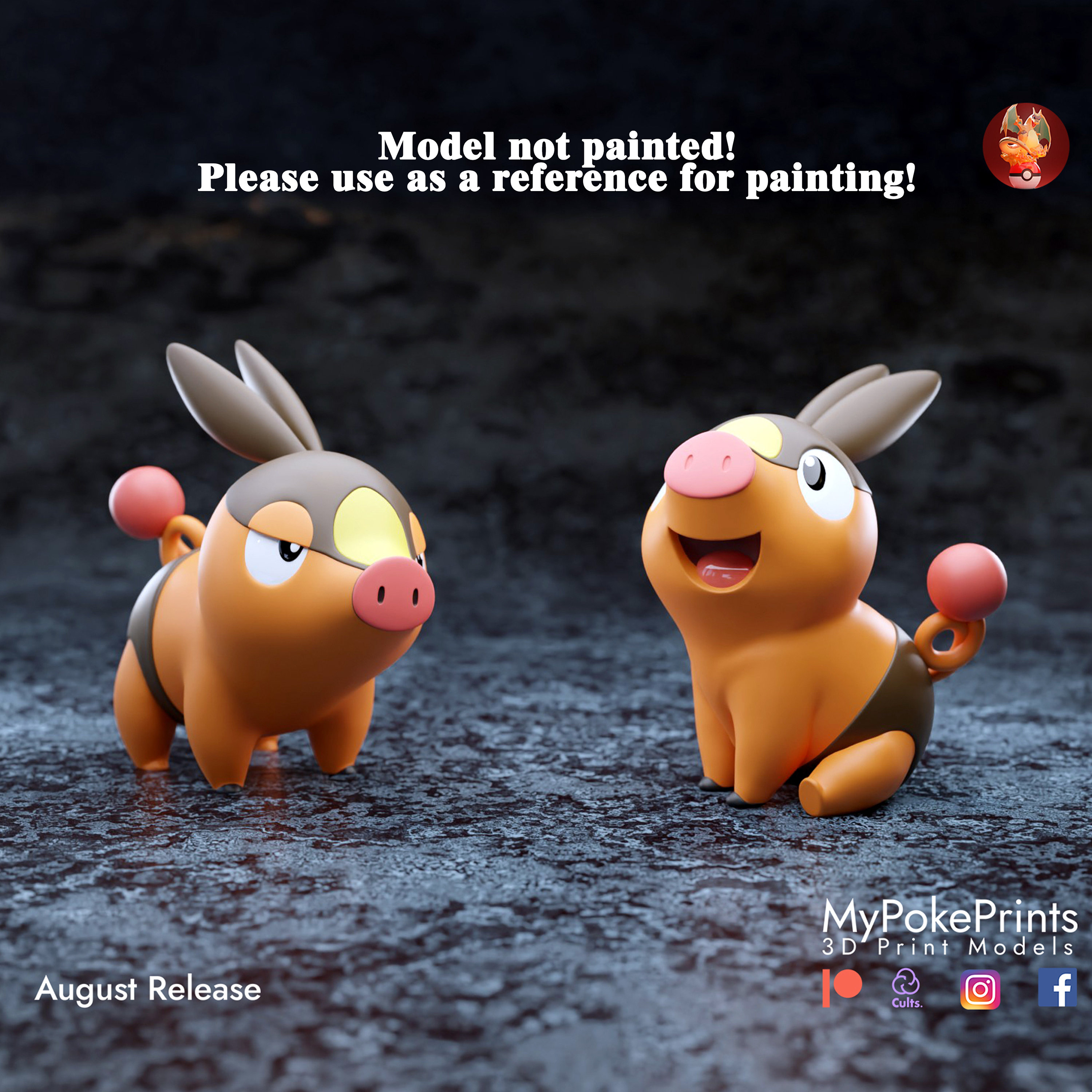 Tepig the Fire Pig Pokémon - 3D Printed Unpainted Figure - Etsy