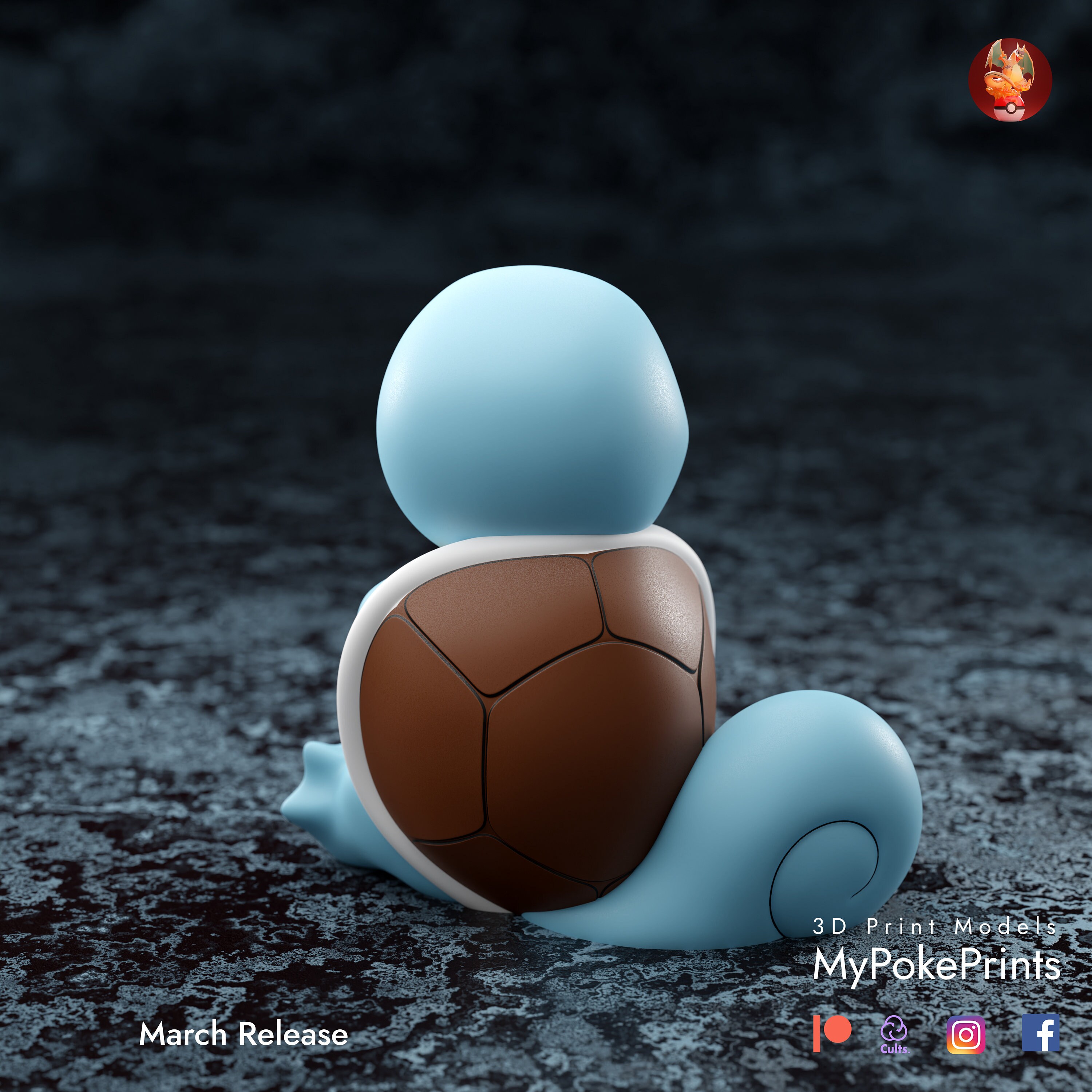 Squirtle the Tiny Turtle Pokémon 3D Printed Unpainted Figure - Etsy