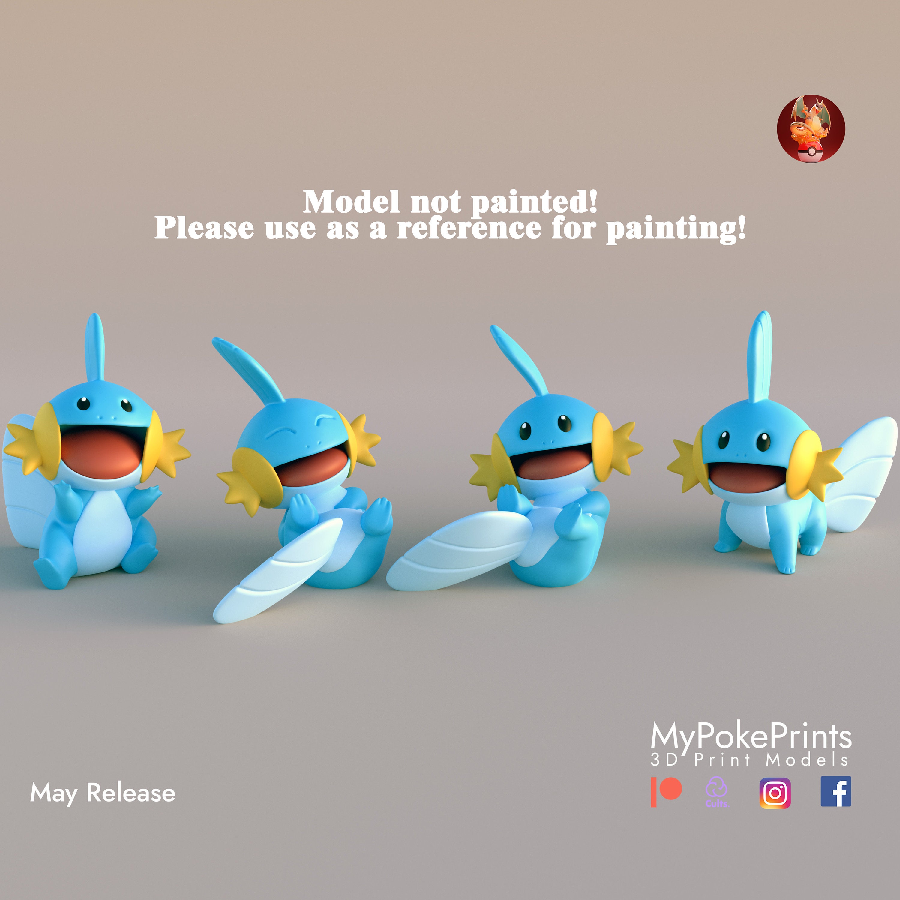 Mudkip the Mud Fish Pokémon 3D Printed Unpainted Figure - Etsy
