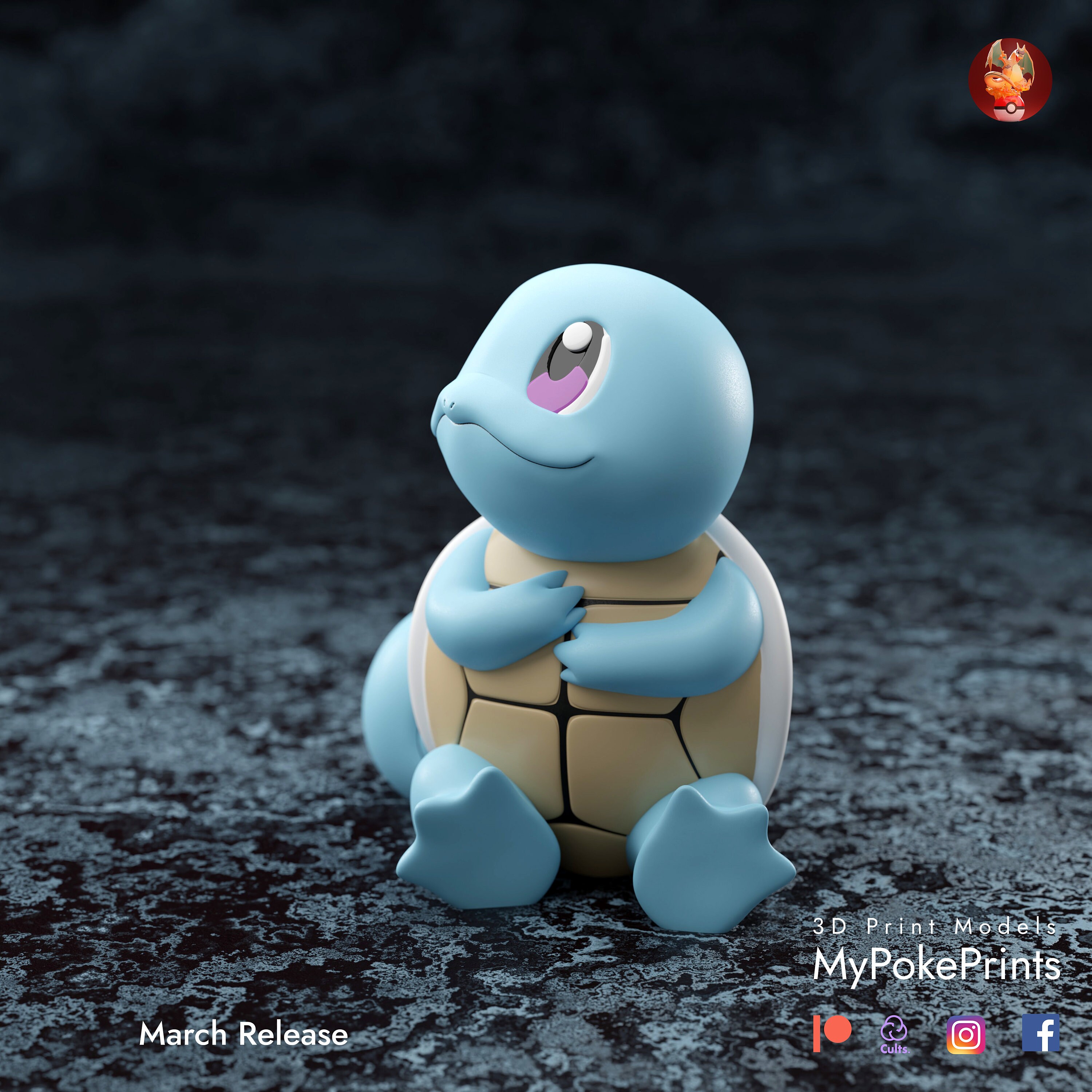 Squirtle the Tiny Turtle Pokémon - 3D Printed Unpainted Figure - Etsy