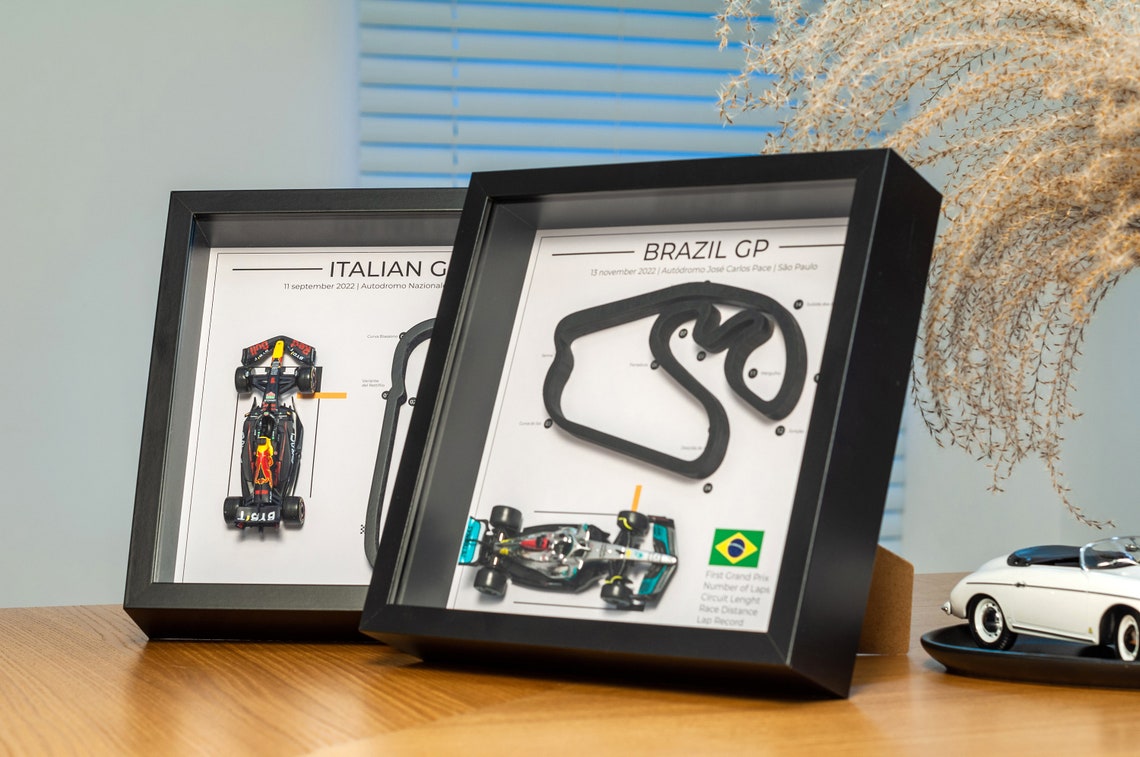 2023 GP F1 frame with car Any track, any car F1 track Wall Art F1 gift ...