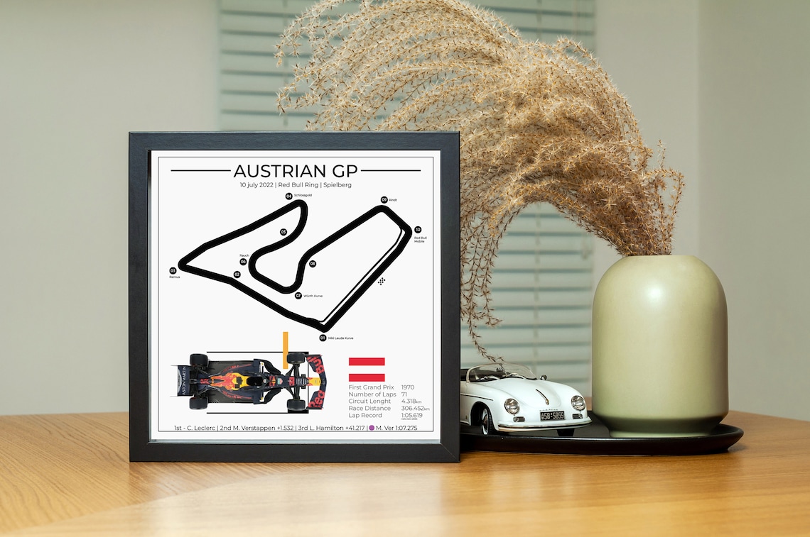2023 GP F1 frame with car Any track, any car F1 track Wall Art F1 gift ...
