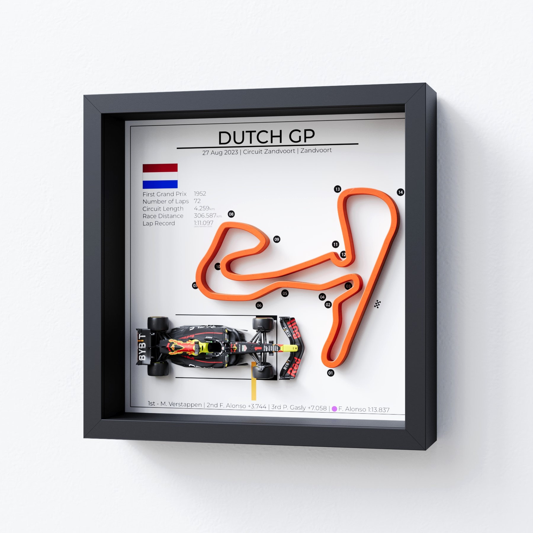 DUTCH 2023 GP F1 Frame With the Winning Car | F1 Track Wall Art | F1 ...