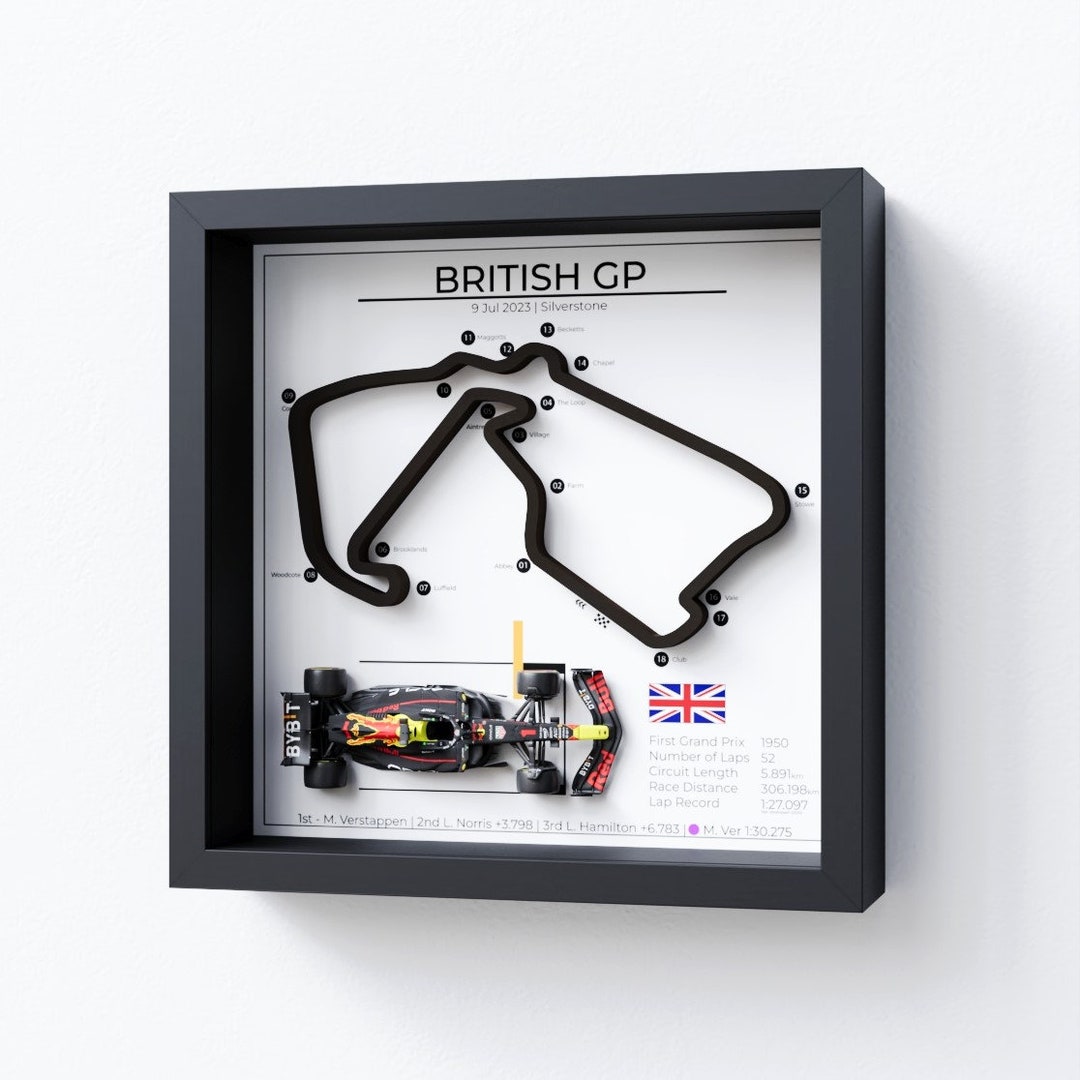 SILVERSTONE 2023 GP F1 Frame With the Winning Car | F1 Track Wall Art ...