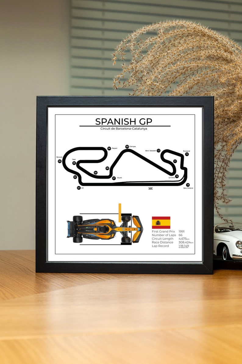 2023 GP F1 frame with car Any track, any car F1 track Wall Art F1 gift ...