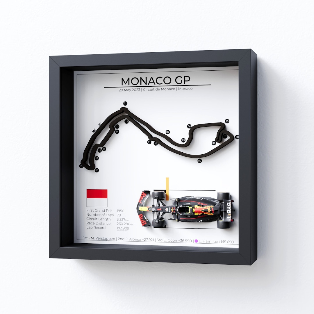 MONACO 2023 GP F1 Frame With the Winning Car | F1 Track Wall Art | F1 ...