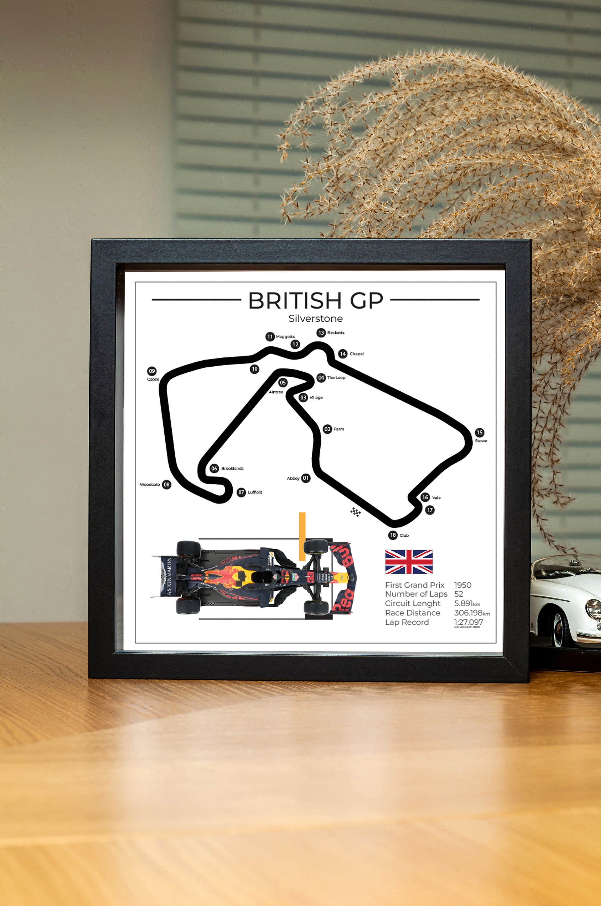 2023 GP F1 frame with car Any track, any car F1 track Wall Art F1 gift ...