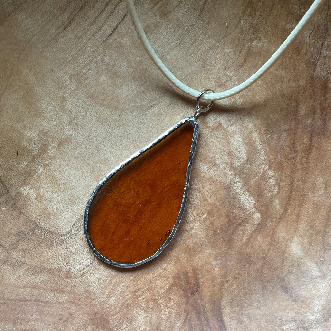 Amber Drop Necklace - Etsy