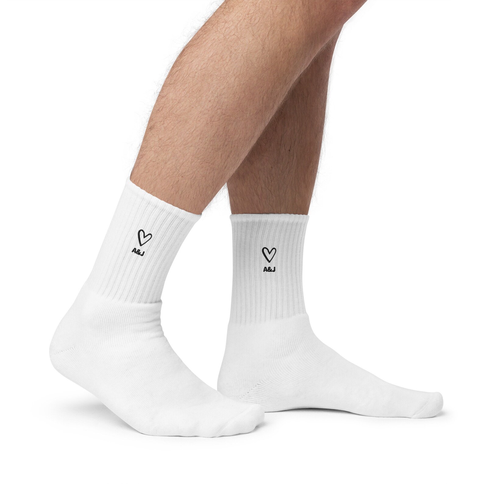 Personalised Couple Matching Socks -two Pairs of Embroidered Socks With ...