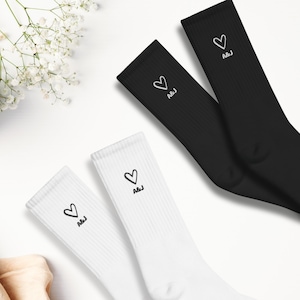 Personalised Couple Matching Socks -two Pairs of Embroidered Socks With ...