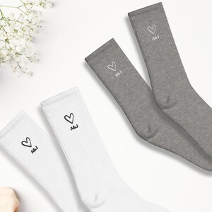 Personalised Couple Matching Socks -two Pairs of Embroidered Socks With ...