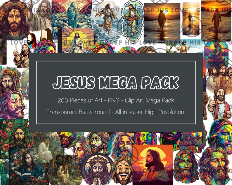 Jesus PNG Mega Pack - 200 Pngs - Faith - Religious - Christian - Water ...