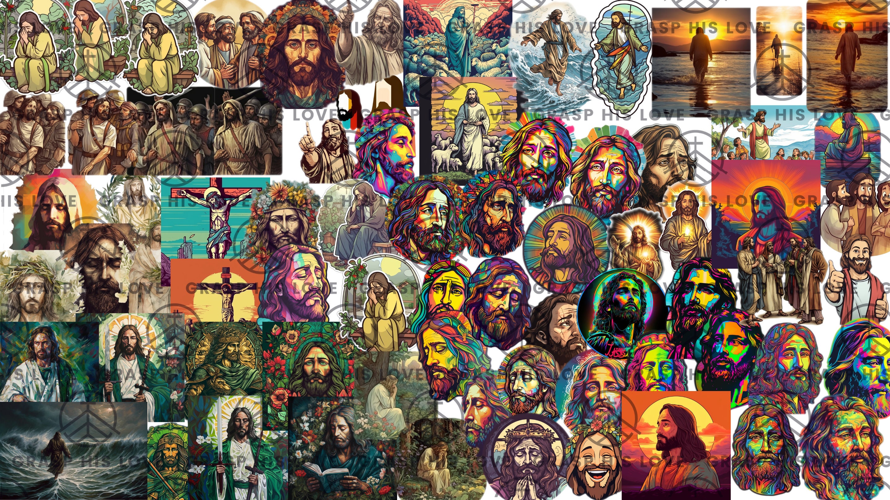 Jesus PNG Mega Pack - 200 Pngs - Faith - Religious - Christian - Water ...